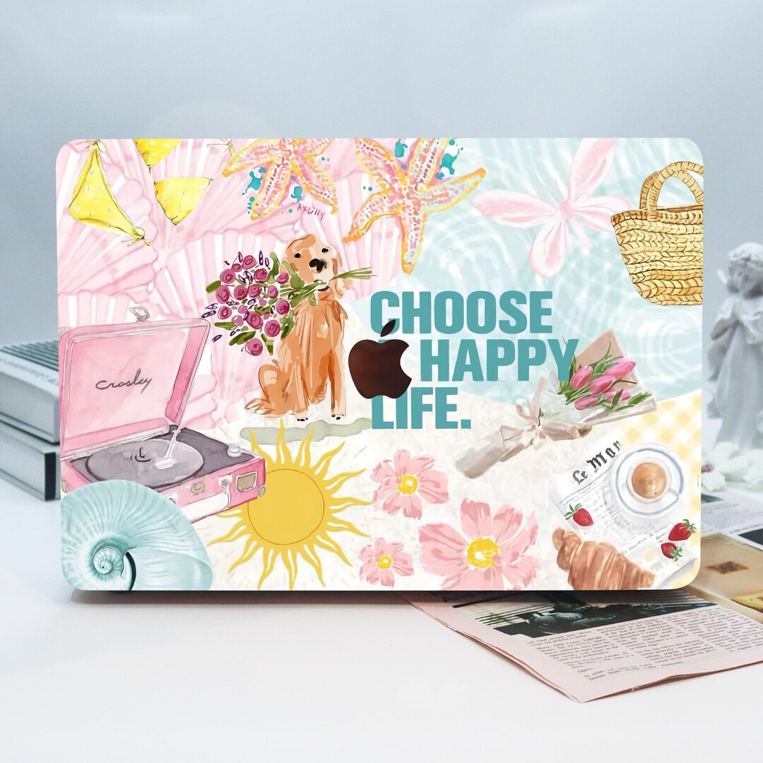 CHOOSE A HAPPY LIFE Collage MacBook Case,laptop Case Any Mac,laptop ...