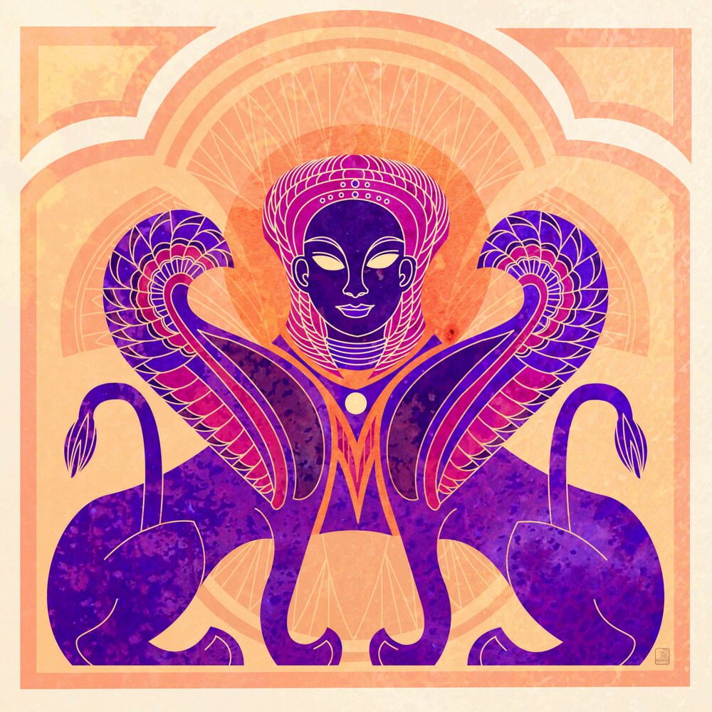 The Oracle of the Golden Sun Archaic Fantasy Illustration - Etsy