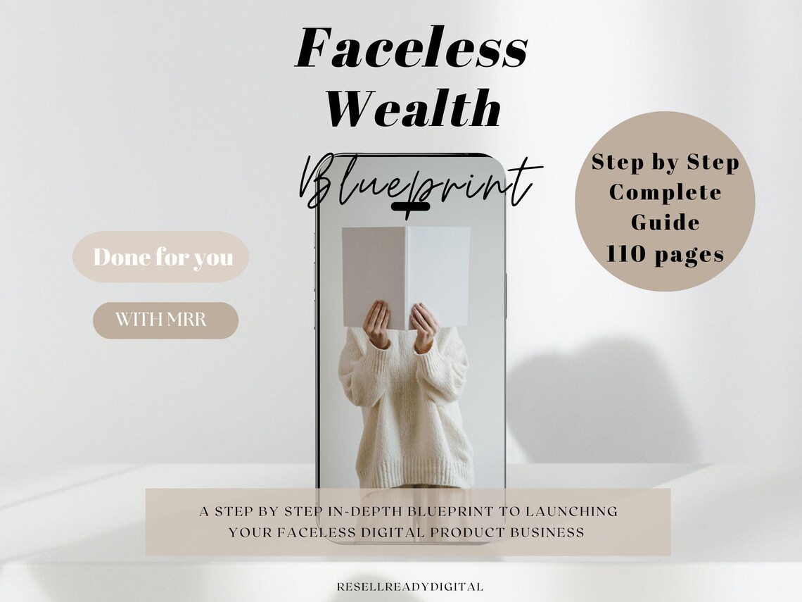 Faceless Wealth Blueprint Bundle With MRR PLR Your Roadmap to Building a Profitable Faceless ...