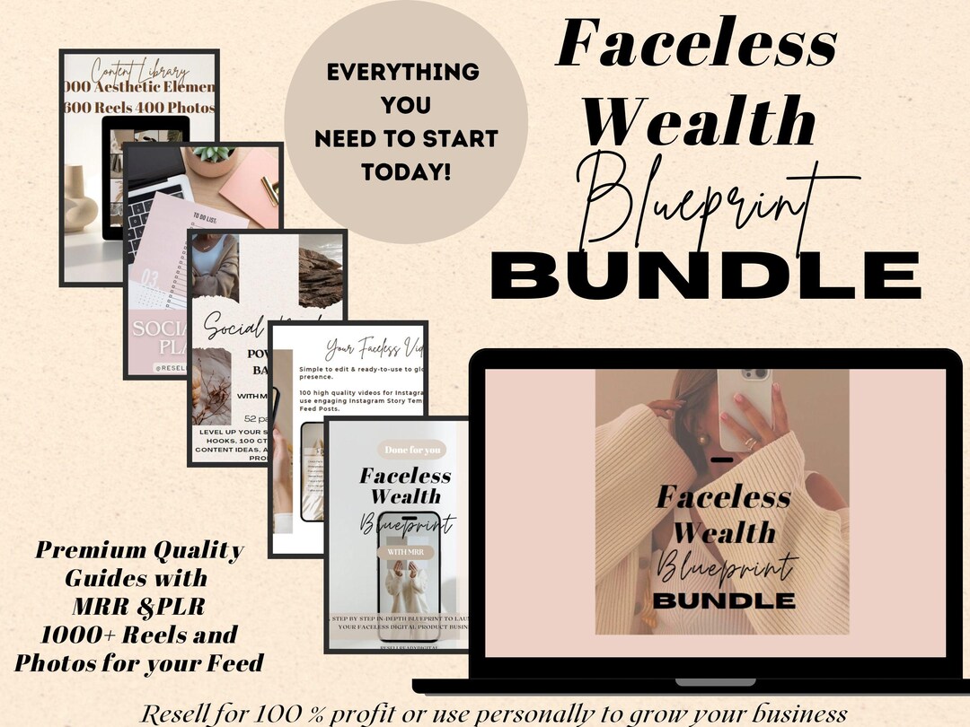 Faceless Wealth Blueprint Bundle With MRR PLR Your Roadmap to Building ...