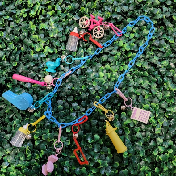 Rare Kid core vintage deadstock bell charm necklace 1… - Gem