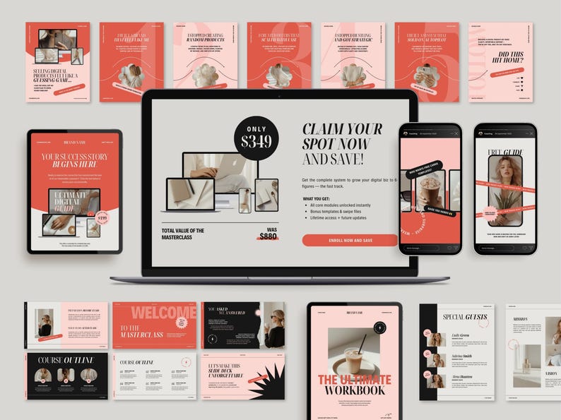 Canva Template Bundle: Course Creator & Coaching Kit (940+ Templates ...