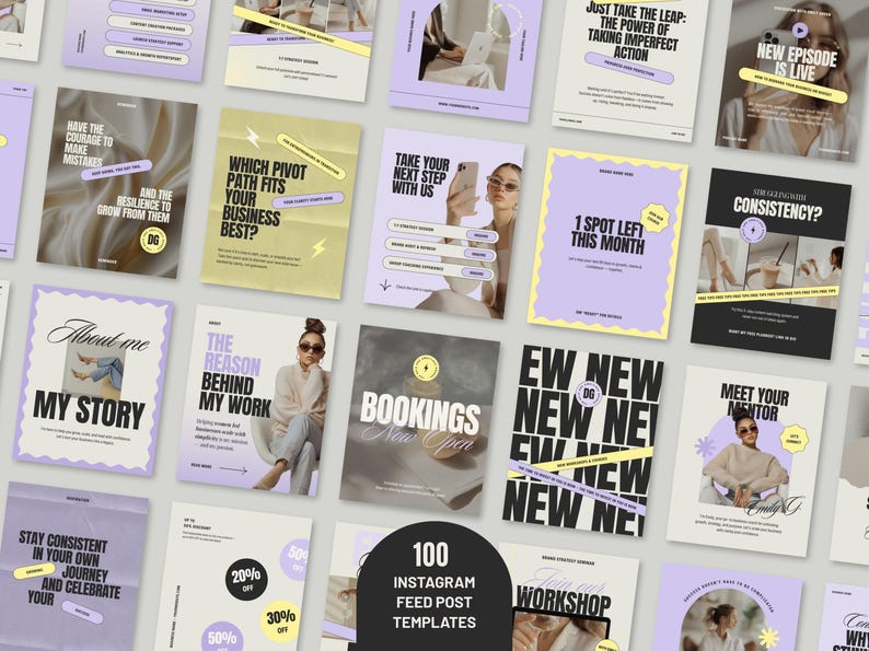 Instagram Canva Template Bundle: Social Media Branding Kit D2 - Etsy