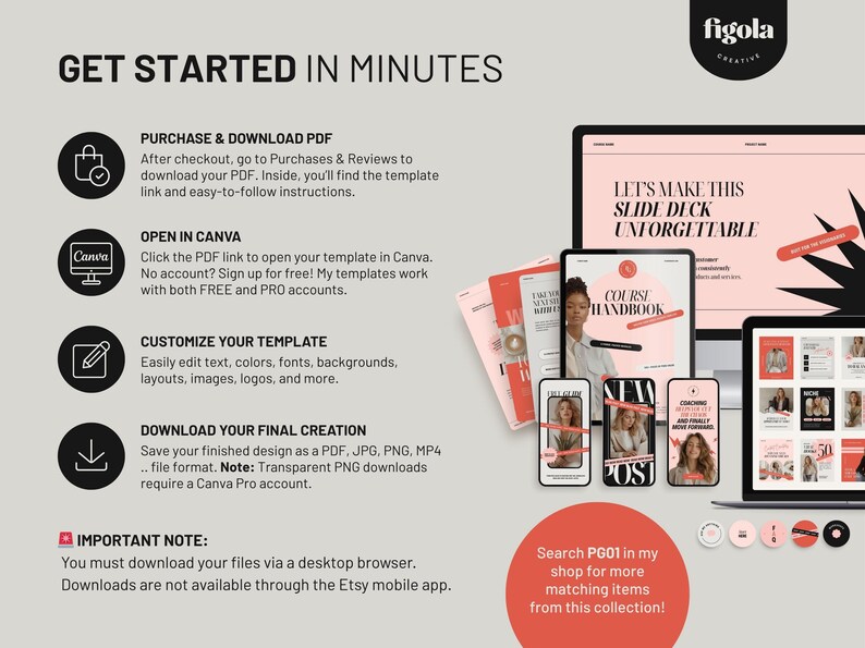 Canva Presentation Template: 105 Webinar Slides for Female ...