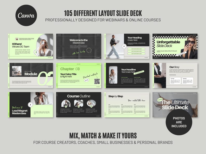 Canva Presentation Template: Modern Webinar Slides for Course Creators ...