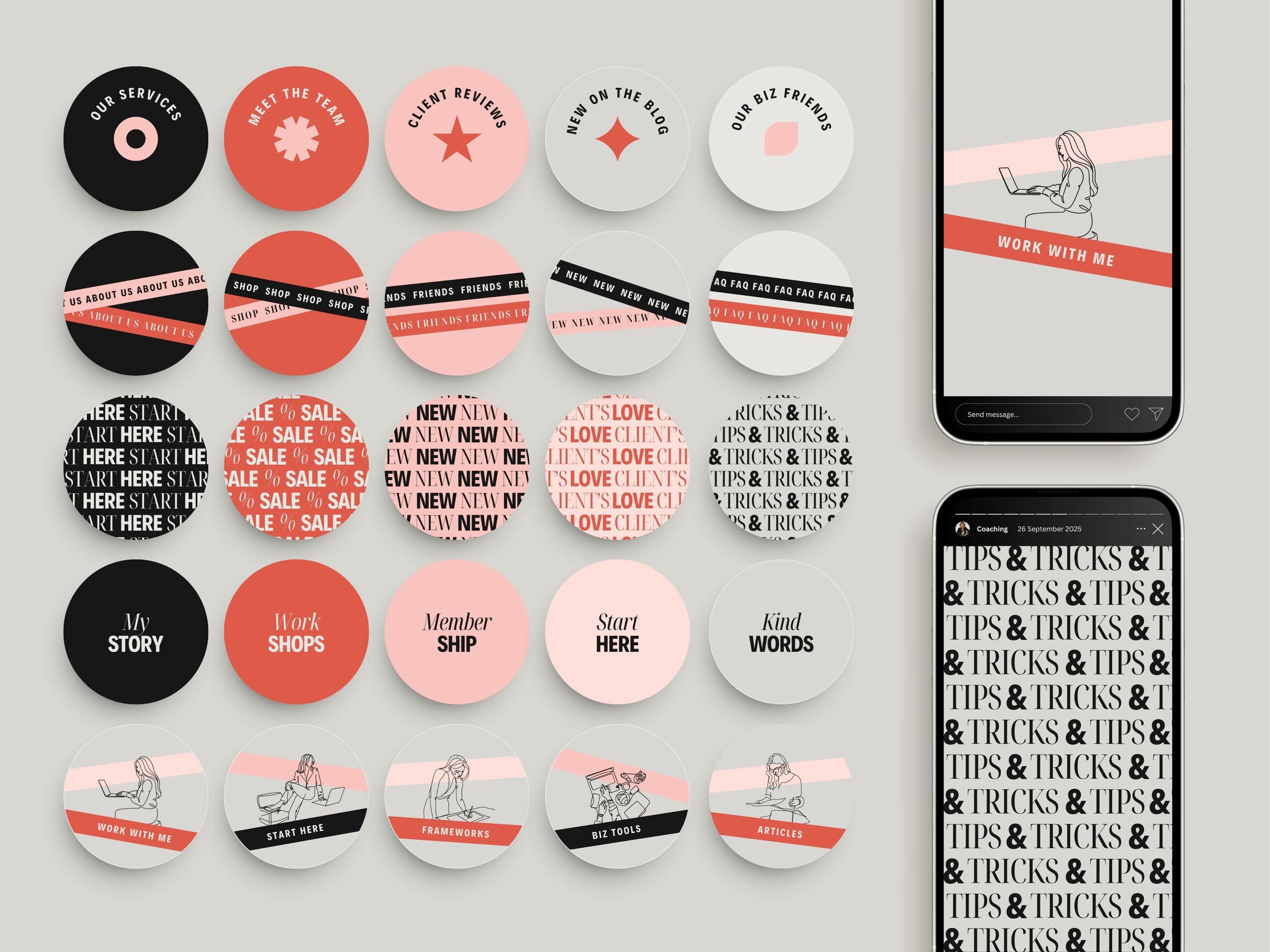 Instagram Highlight Covers Business Branding Kit Canva Templates ...