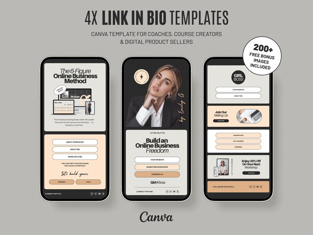 Instagram Link in Bio Canva Template: Coaches & Course Creators ...