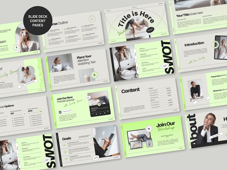 Canva Presentation Template: Modern Webinar Slides for Course Creators ...