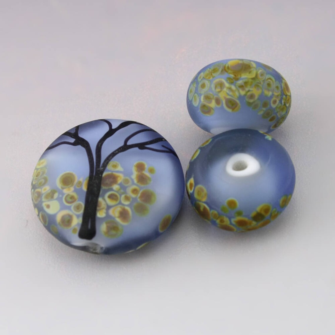 SRA Lampwork Bead Pair Tree Beads Fall Beads Autumn Beads - Etsy