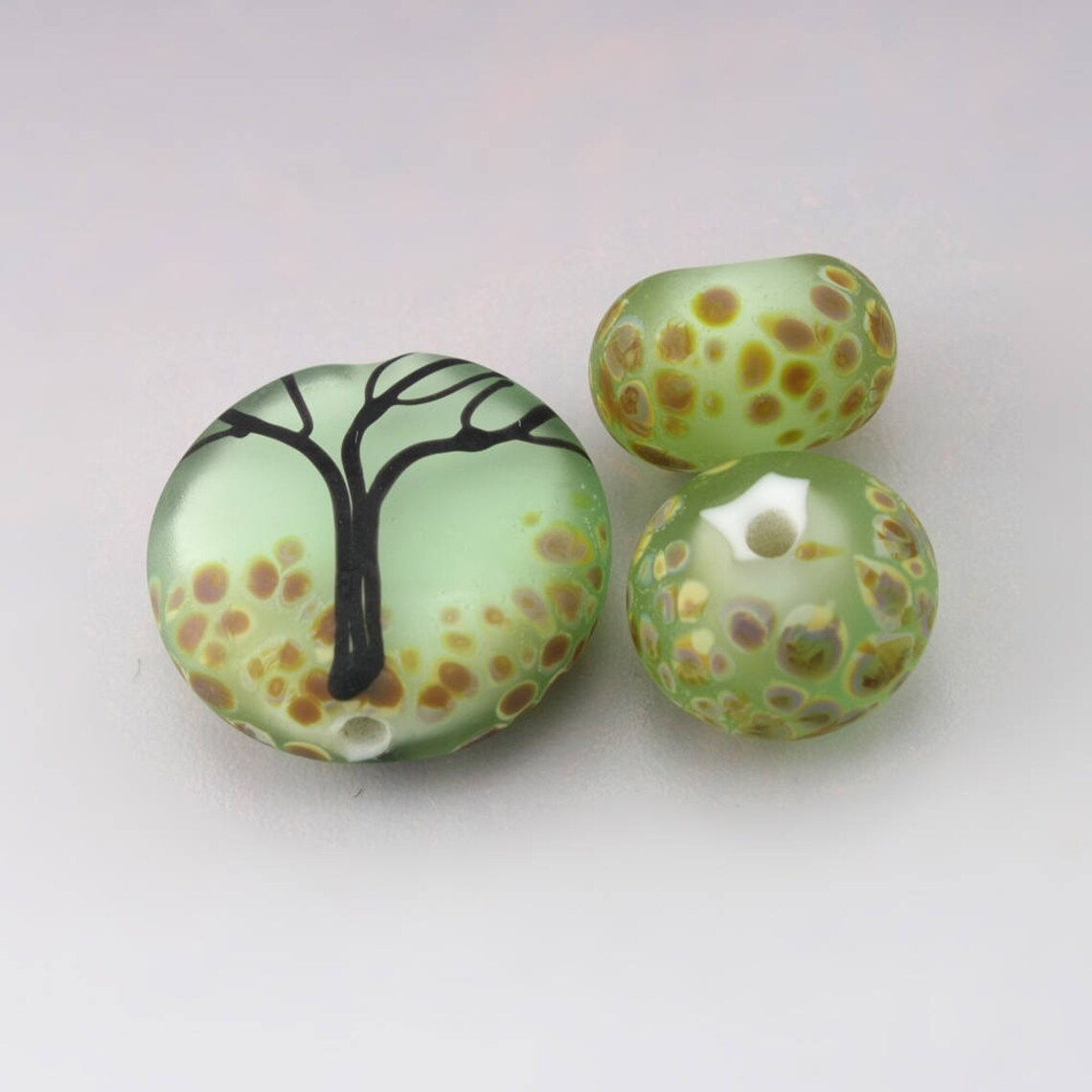 SRA Lampwork Bead Pair Tree Beads Fall Beads Autumn Beads - Etsy