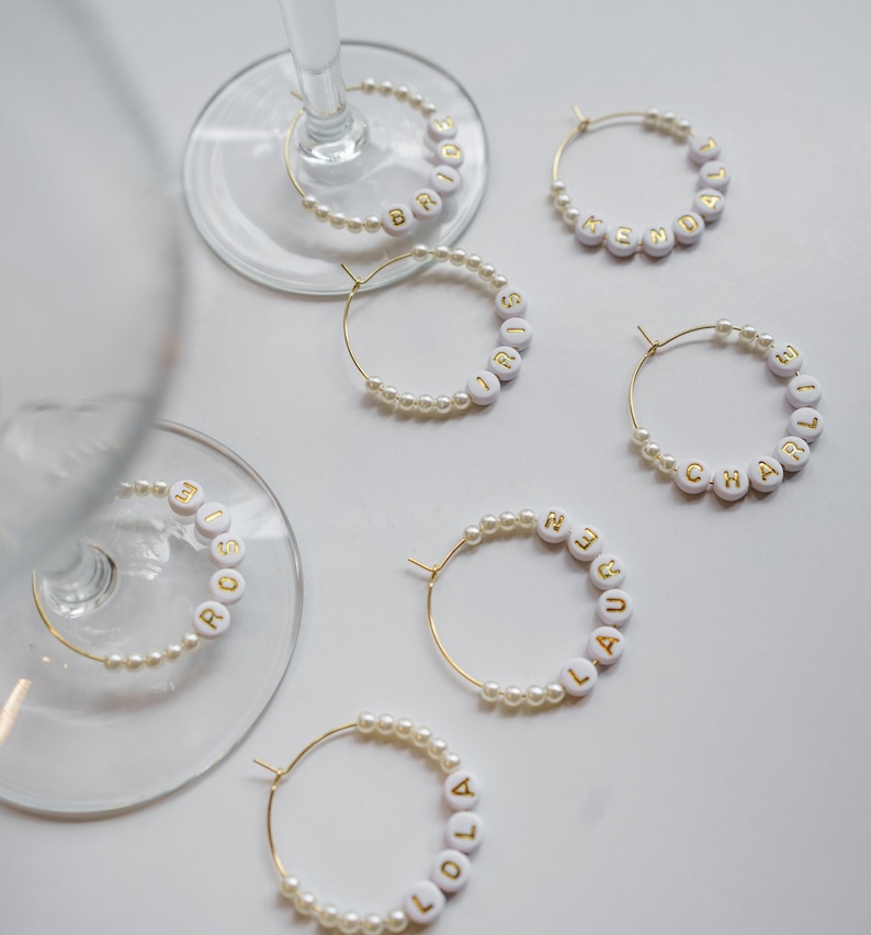 Personalized Name Wine Glass Charms | Customizable Wedding Table ...