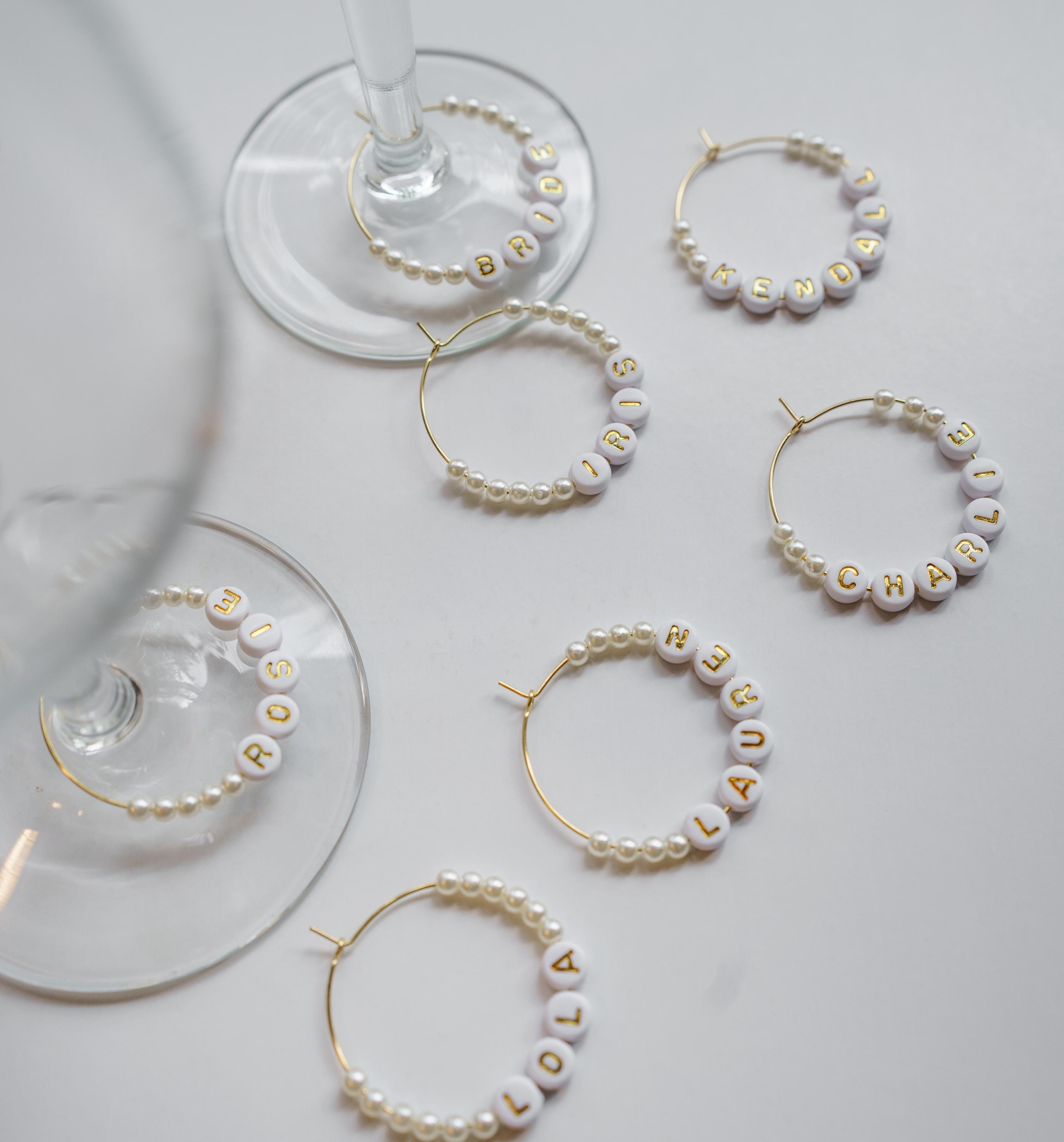 Personalized Name Wine Glass Charms | Customizable Wedding Table ...