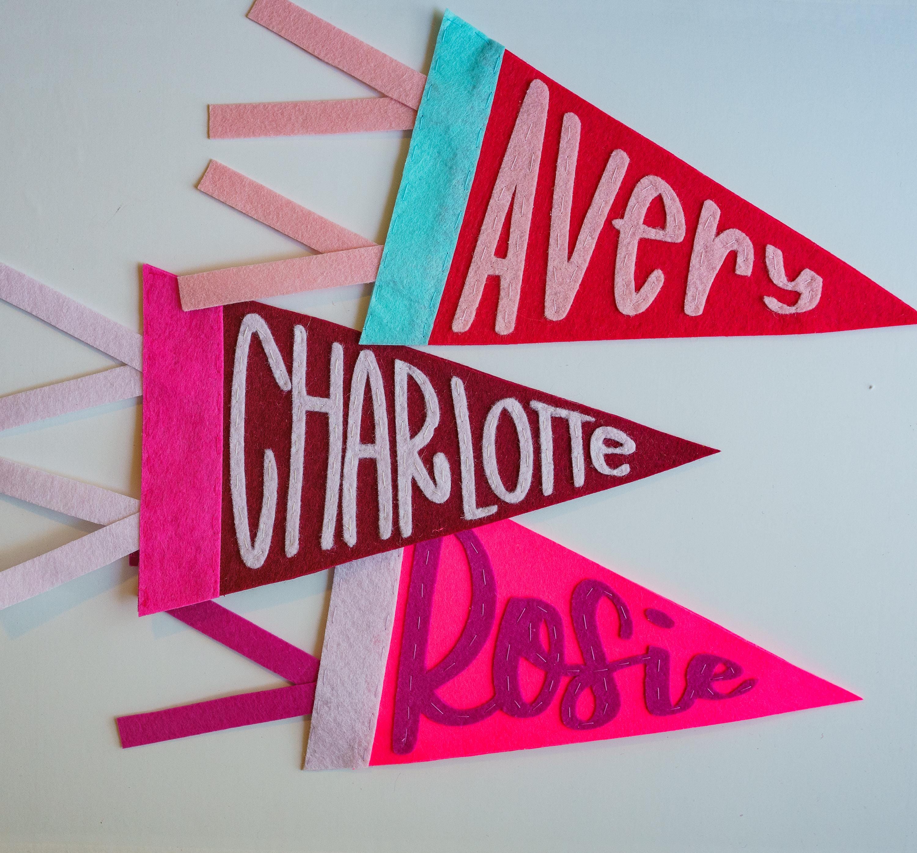 Custom Felt Pennant Flag, Kids Personalized Name Pennant, Nursery Wall ...