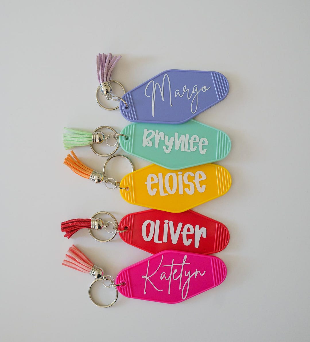 Custom Retro Motel Name Keychain | Personalized Name Keychain ...