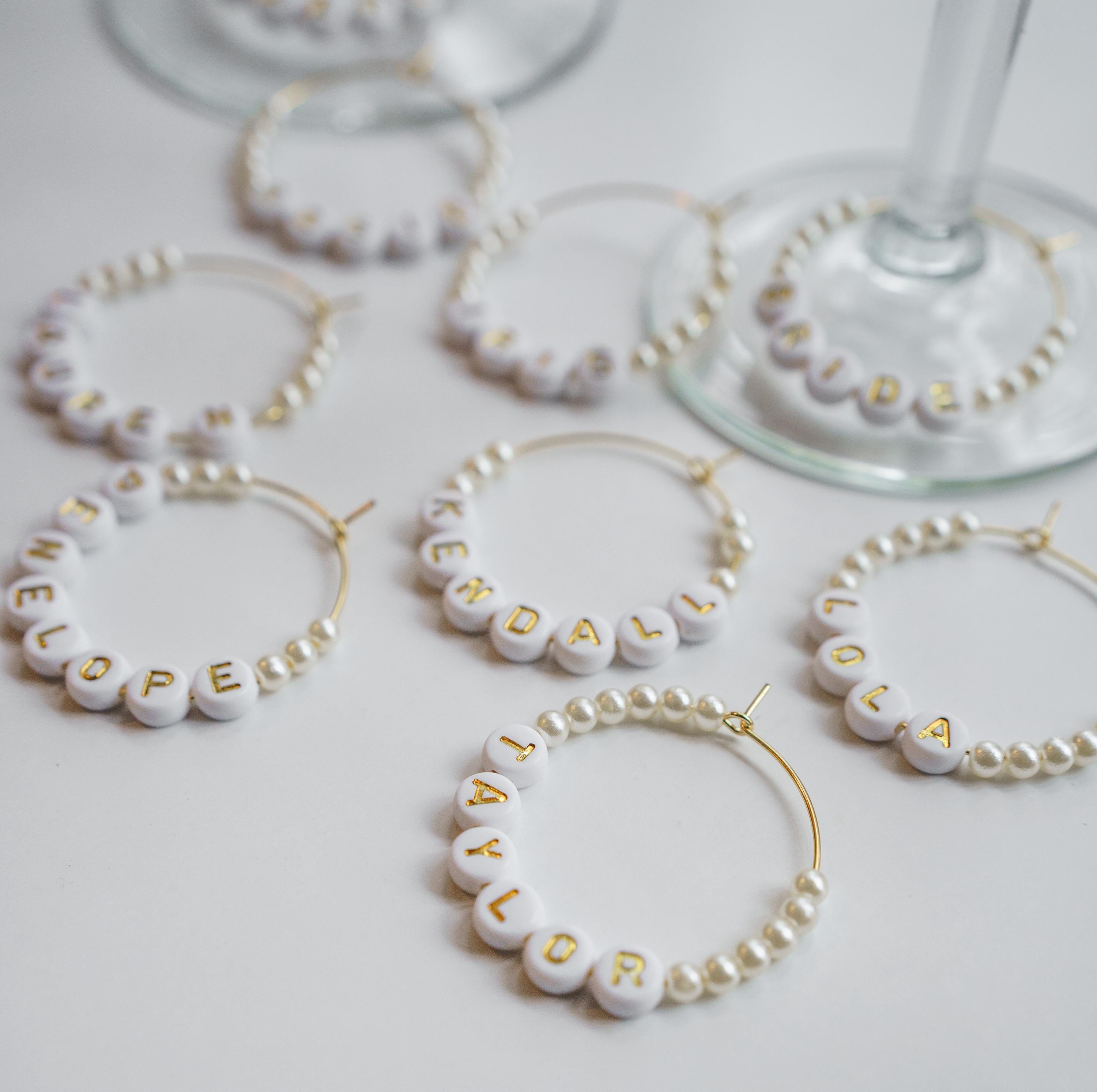 Personalized Name Wine Glass Charms | Customizable Wedding Table ...