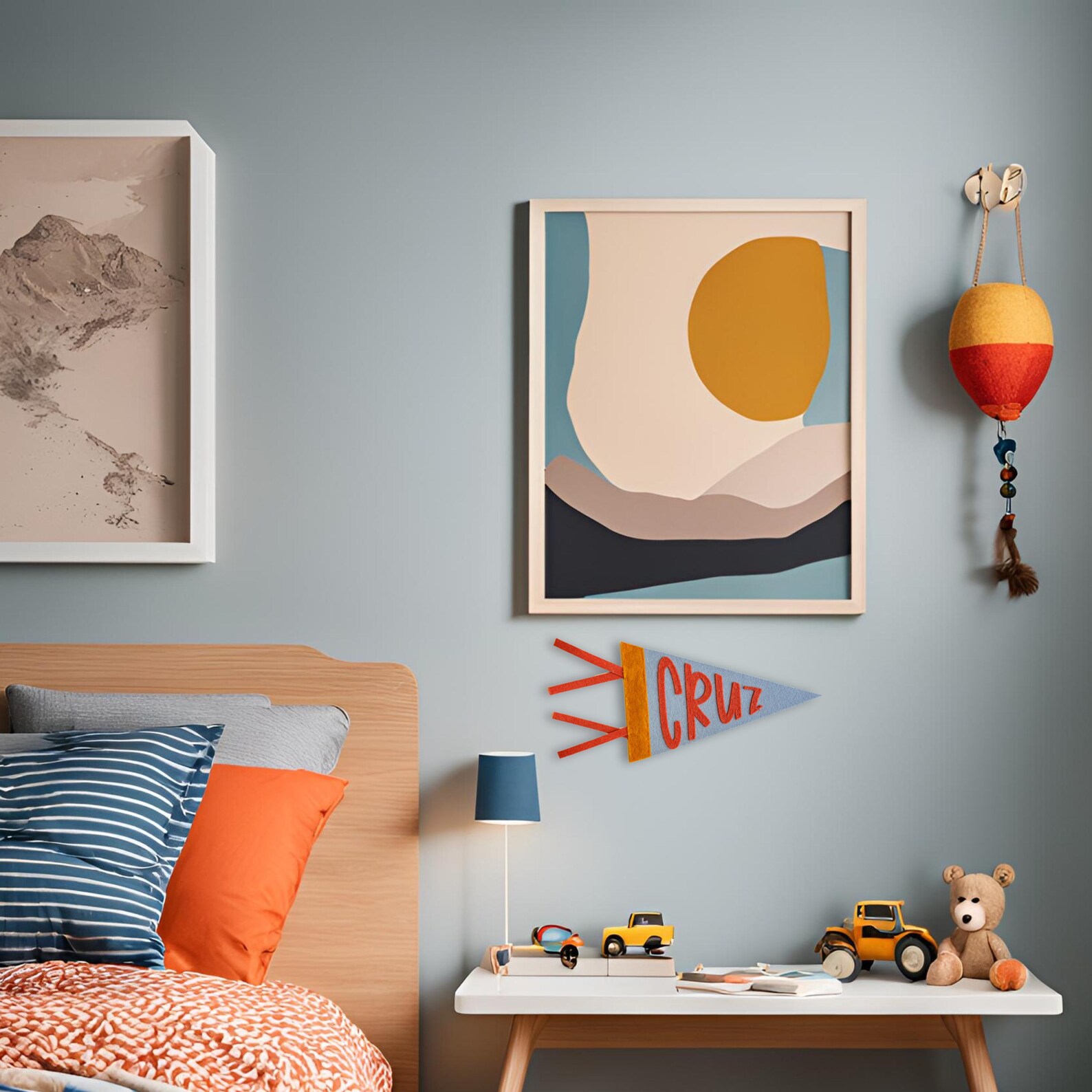 Custom Felt Pennant Flag | Kids Personalized Name Pennant | Nursery ...