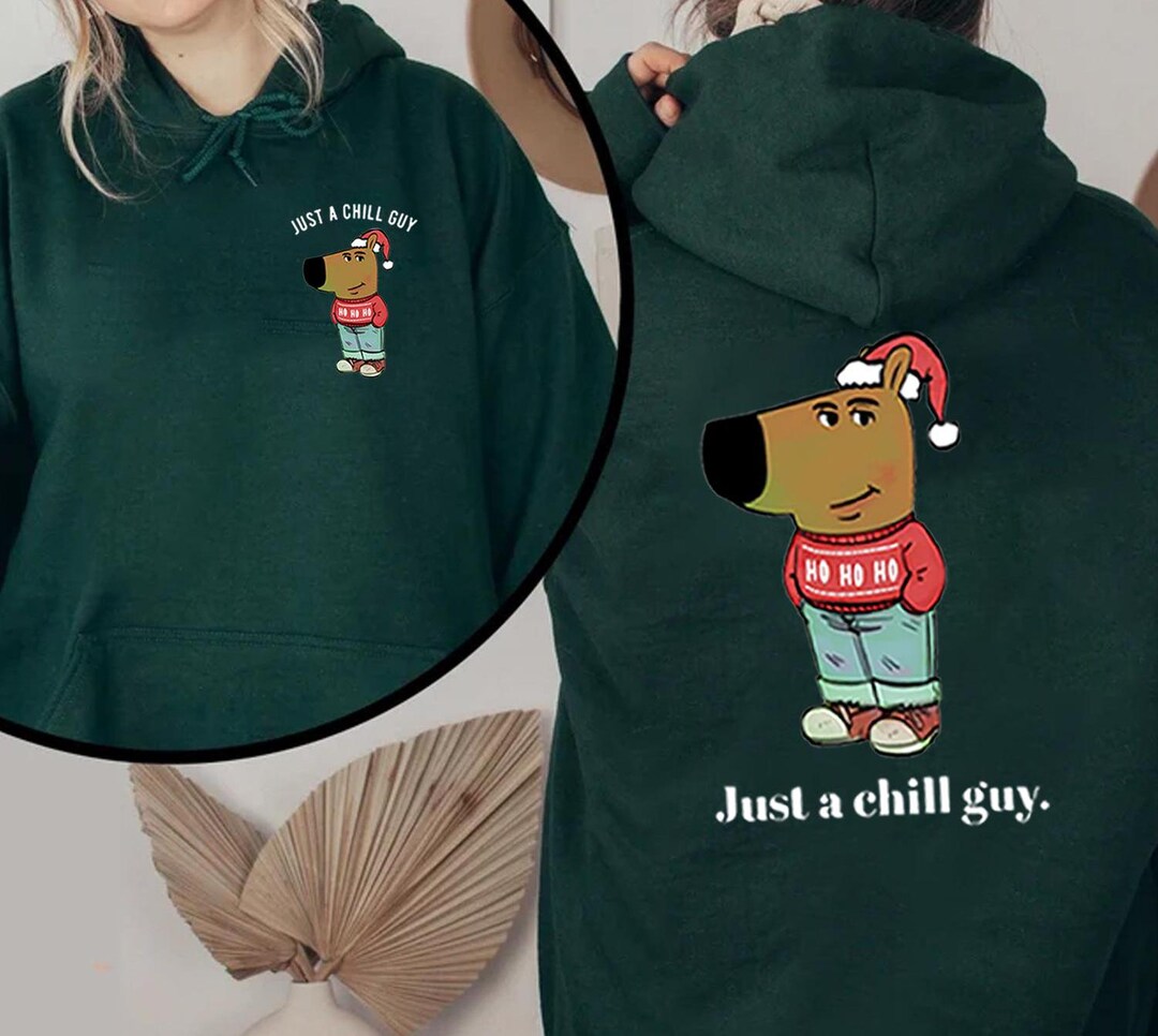 Just A Chill Guy Sweatshirt, Dog Meme Cartoon Crewneck, Funny Chilling ...
