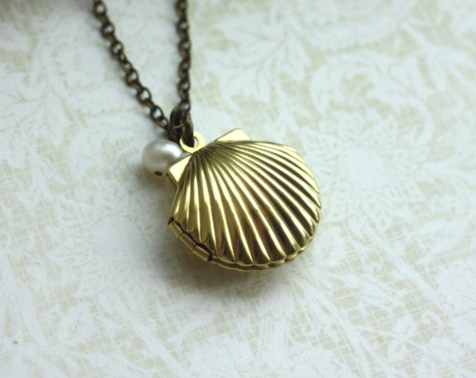 Melodys Locket With Genuine Freshwater Pearl, Little Mermaid Locket ...