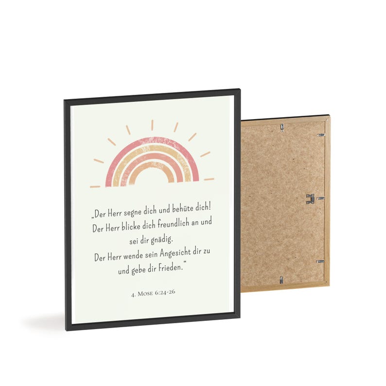 Christian Wall Art Bible Verses Poster | Rainbow Priestly Blessing ...