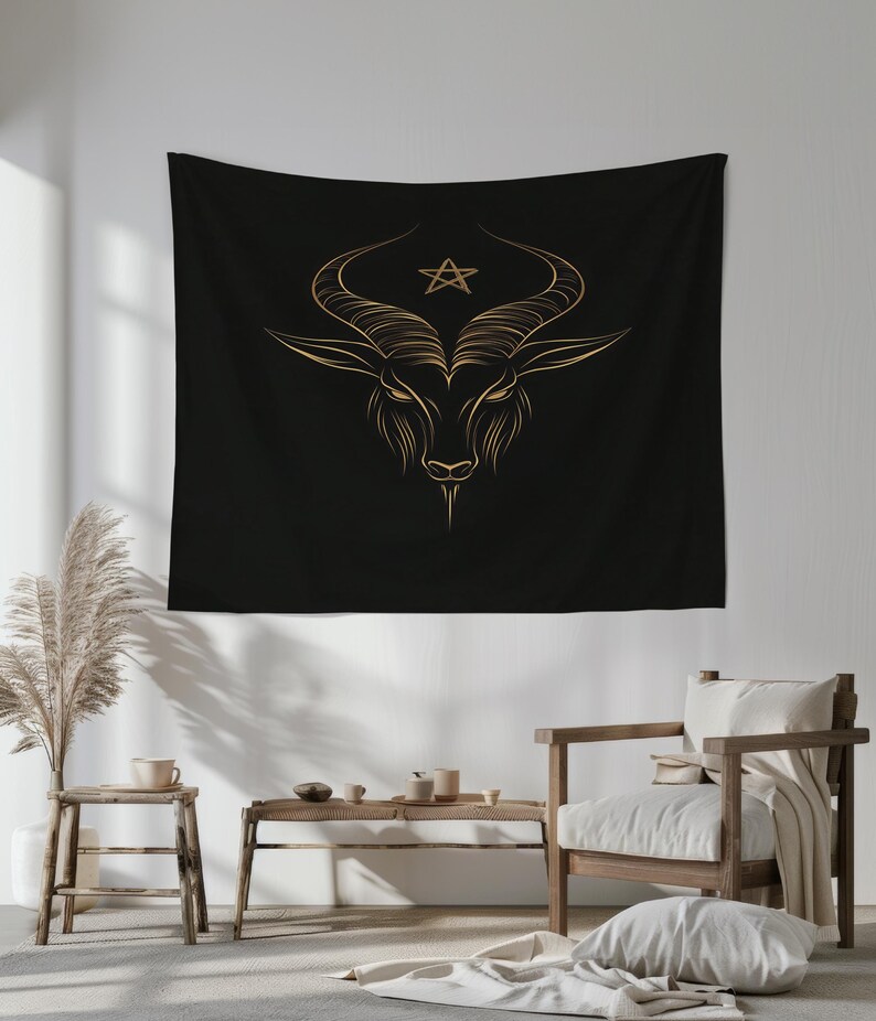 Satanic Decor, Baphomet, Occult Symbols, Ritual Blanket - Etsy
