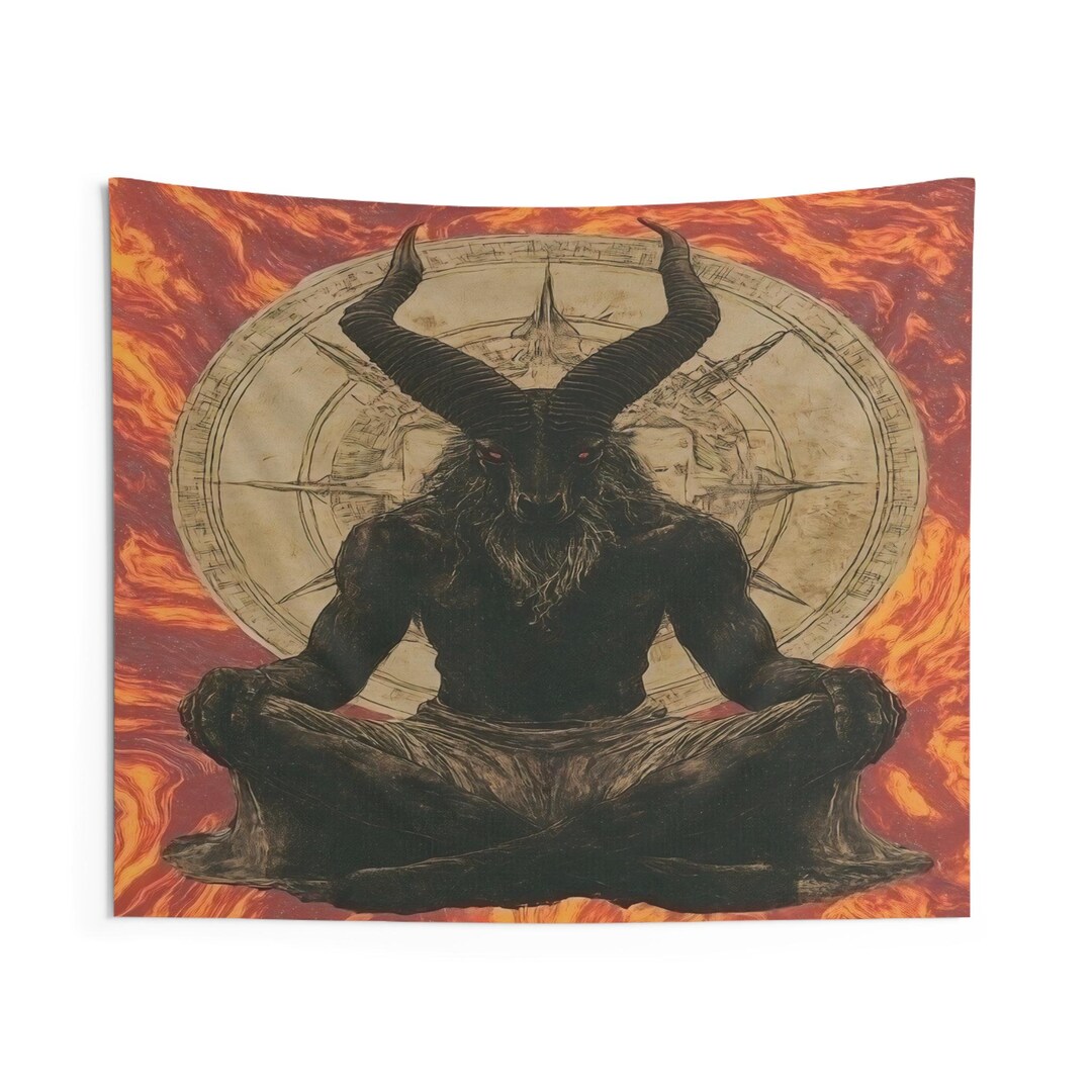 Baphomet Wall Hanging, Demonology Wall Hanging, Lucifer Tapestry ...