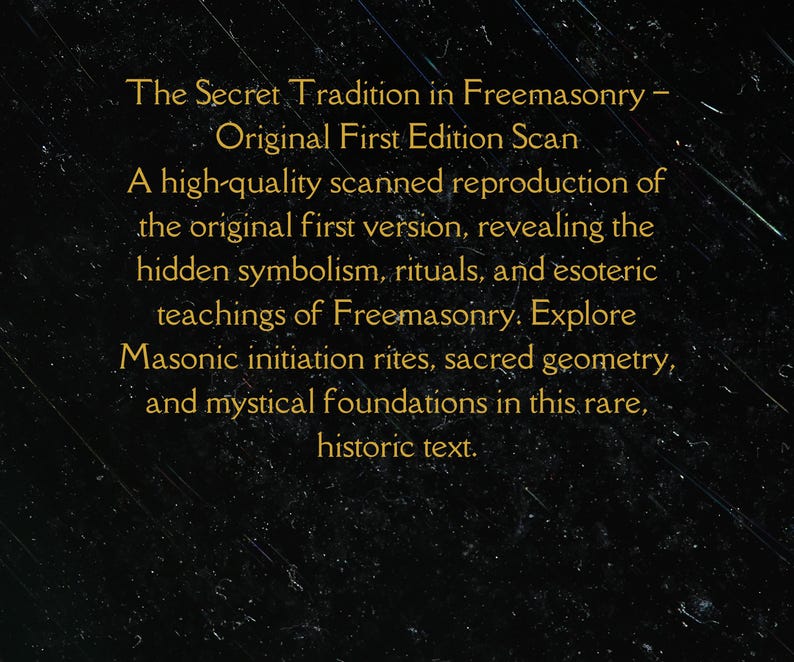 The Secret Tradition in Freemasonry, Freemason Bible,the Secret History ...