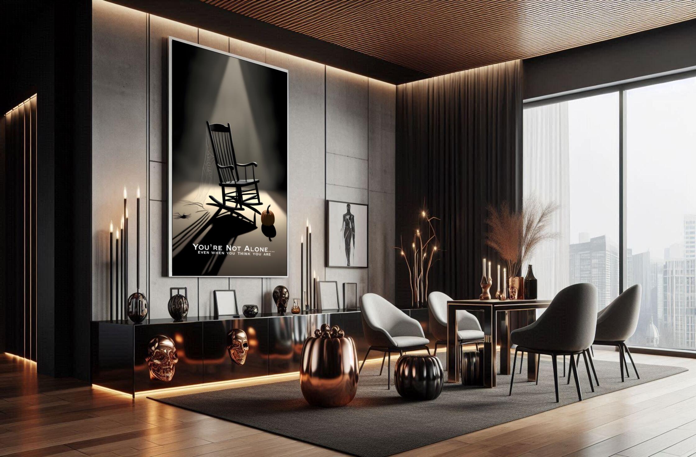 Halloween Rocking Chair Poster, Minimalistic Halloween Art ...