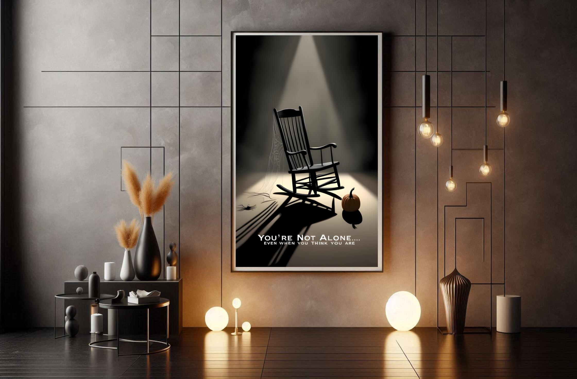 Halloween Rocking Chair Poster, Minimalistic Halloween Art ...