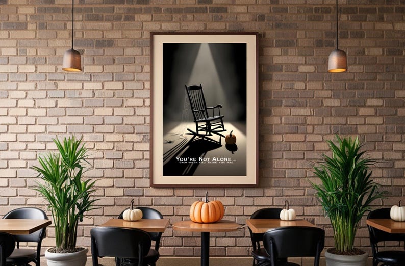 Halloween Rocking Chair Poster, Minimalistic Halloween Art ...