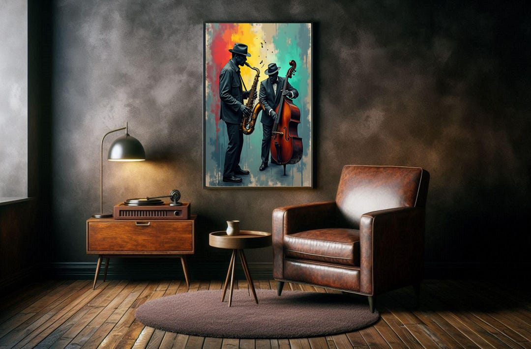 Urban Jazz Poster With Graffiti Art, Music Wall Art, Digital Printable ...