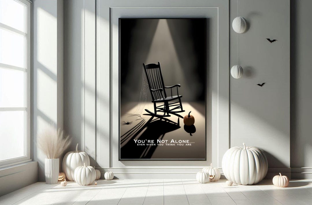 Halloween Rocking Chair Poster, Minimalistic Halloween Art ...