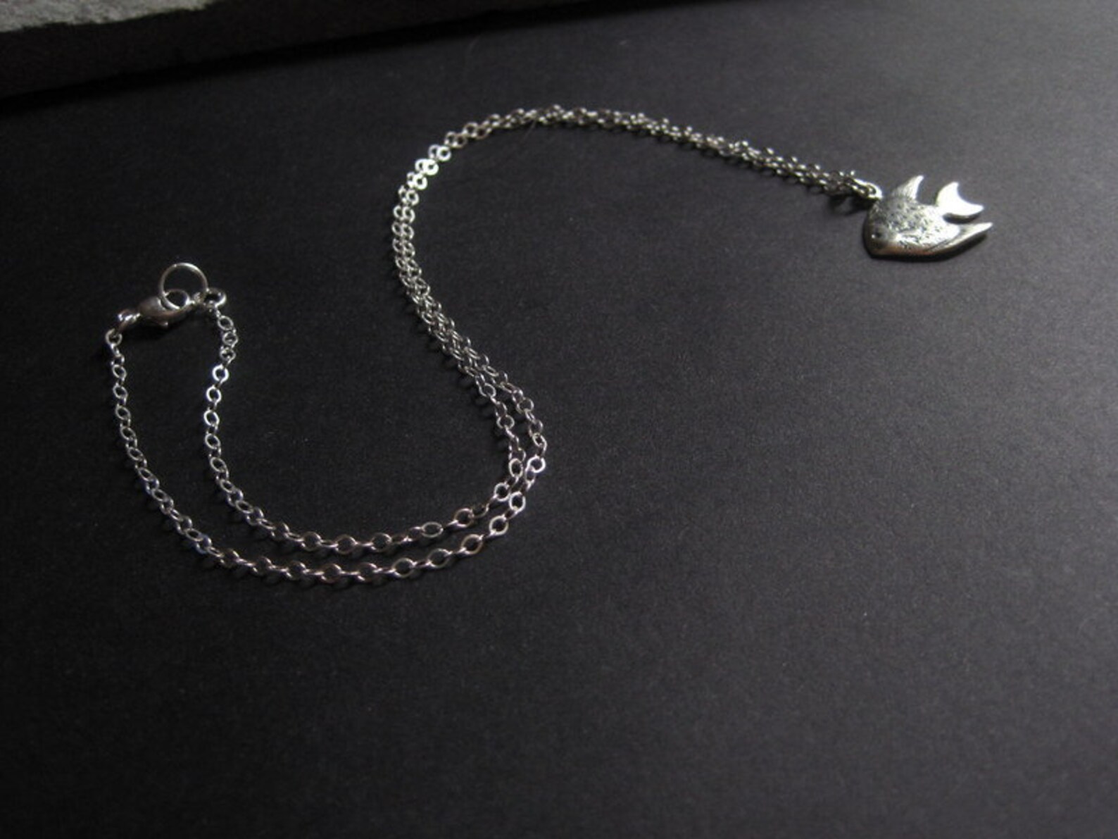 Sterling Silver Fish Necklace Angelfish Necklace Sterling Silver ...