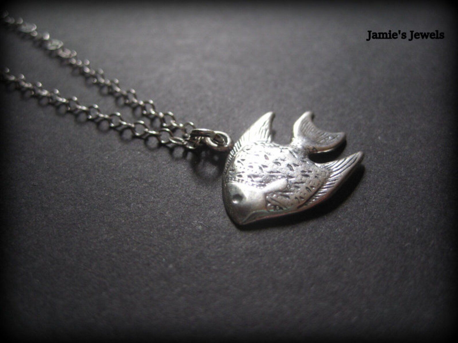 Sterling Silver Fish Necklace Angelfish Necklace Sterling Silver ...