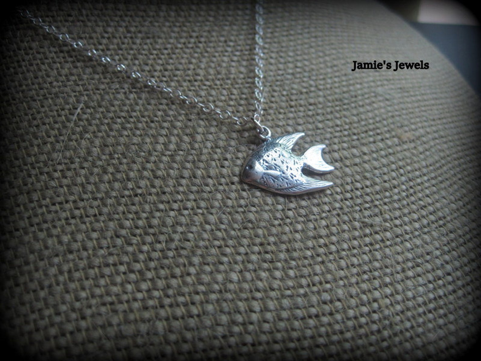 Sterling Silver Fish Necklace Angelfish Necklace Sterling Silver ...