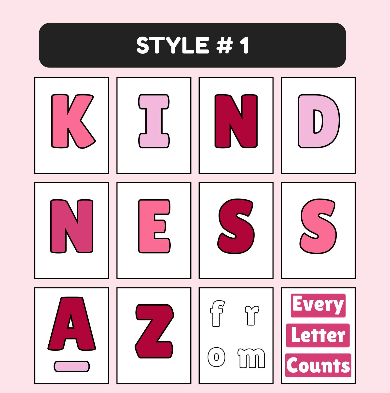 February Kindness Bulletin Board Kit, A-Z Kindness Hearts Door Decor ...