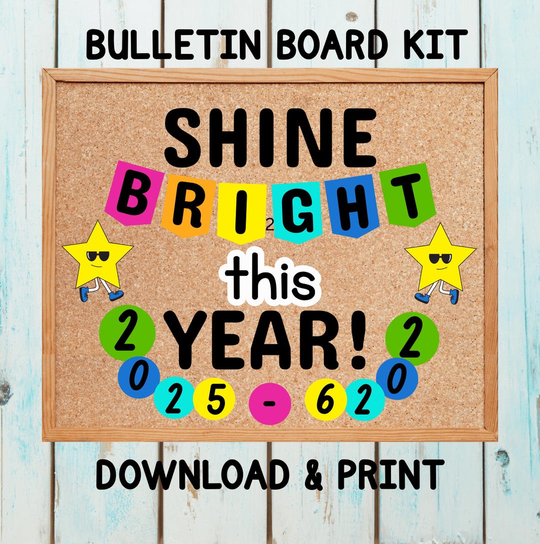 Back to School Bulletin Board Kit: Shine Bright Classroom Decor (PDF ...