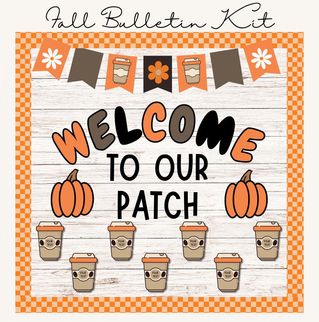 Pumpkin Spice Fall Bulletin Board Kit: Classroom Decor (digital ...