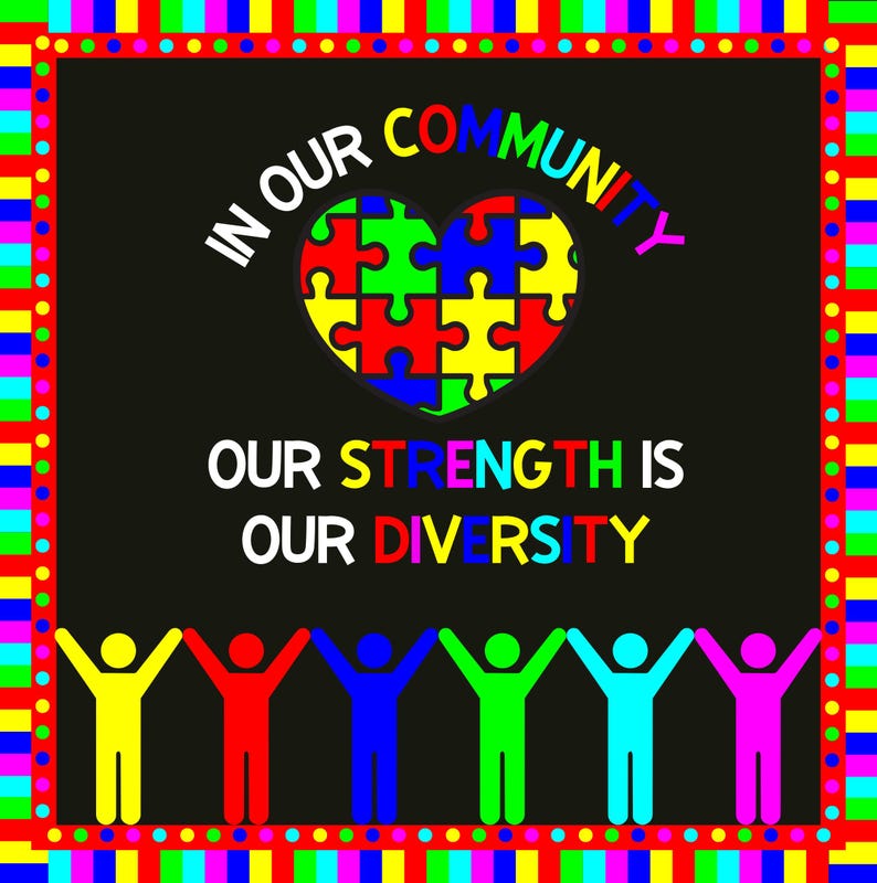 Autism Acceptance Bulletin Board Kit, Our Strength is Our Diversity ...