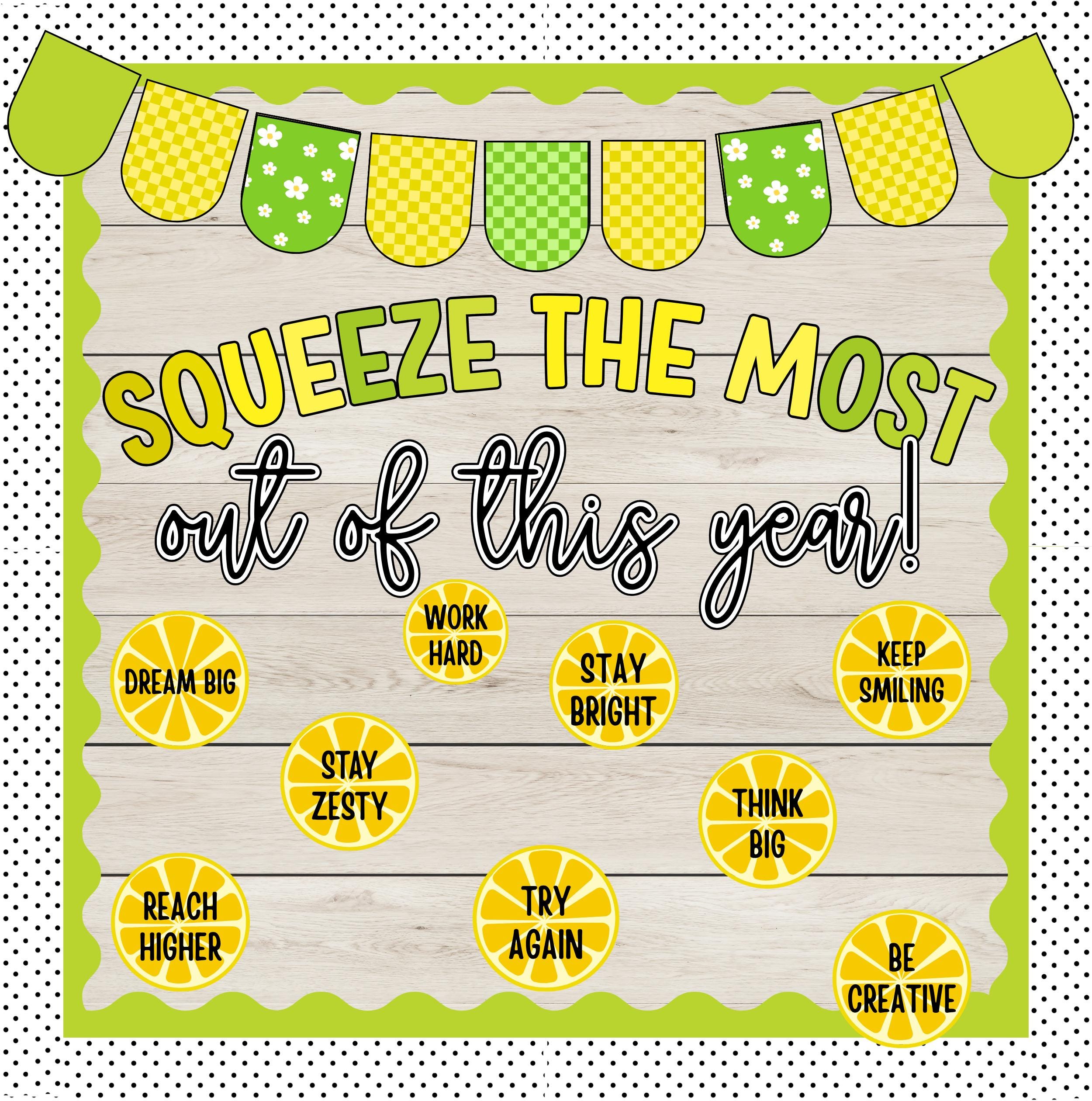 Summer Lemon Theme Bulletin Board Kit, Squeeze the Most Out of This ...