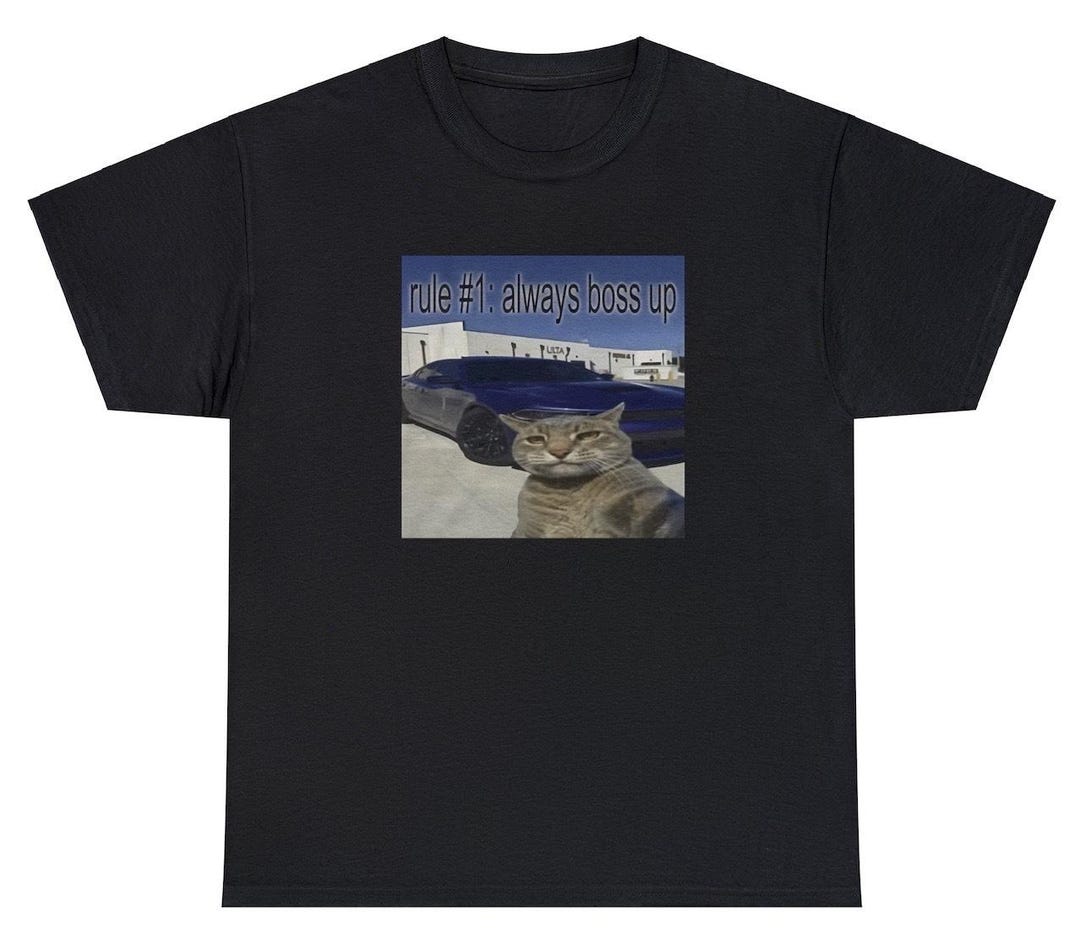 Rule #1 Always Boss up Cat Meme Tee - Funny Shirts, Oddly Specific ...