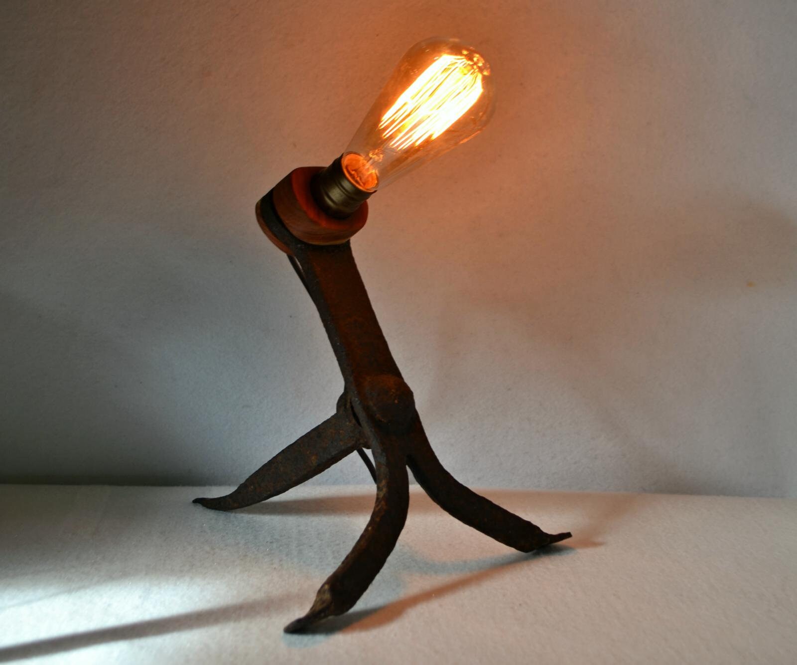 Upcycled Repurposed Rusty Plow Unique One of a Kind Lamp Light Night ...