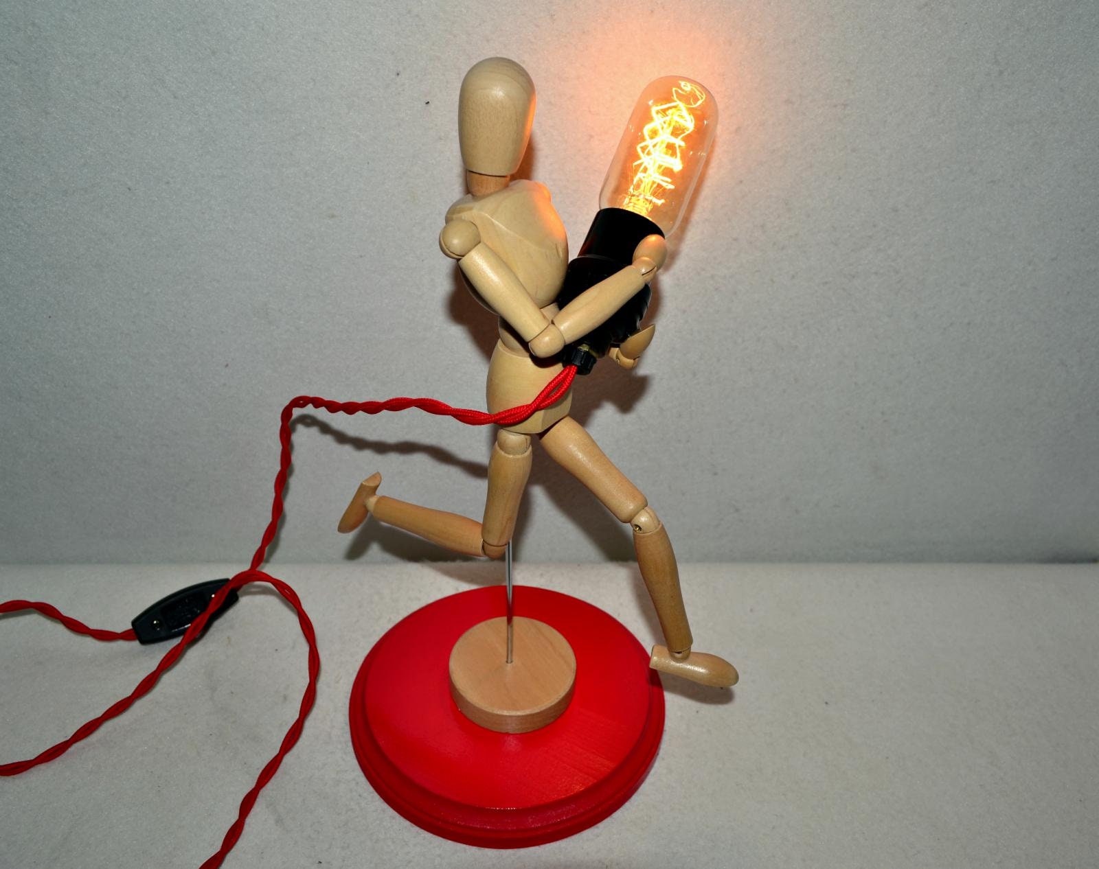 Whimsical Repurposed Upcycled Mannequin Lamp Night Light W-edison Bulb ...