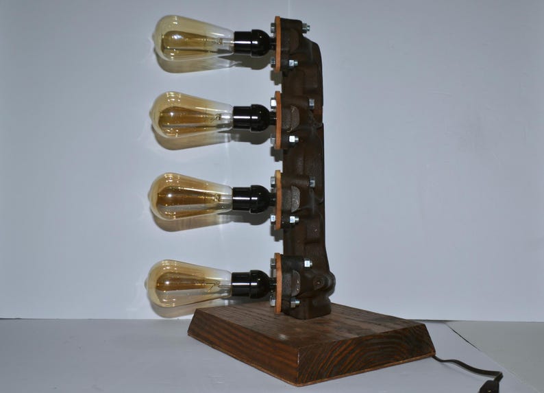 Steampunk Table Lamp Industrial Accent Lamp Table Top Light ~ Man Cave ...