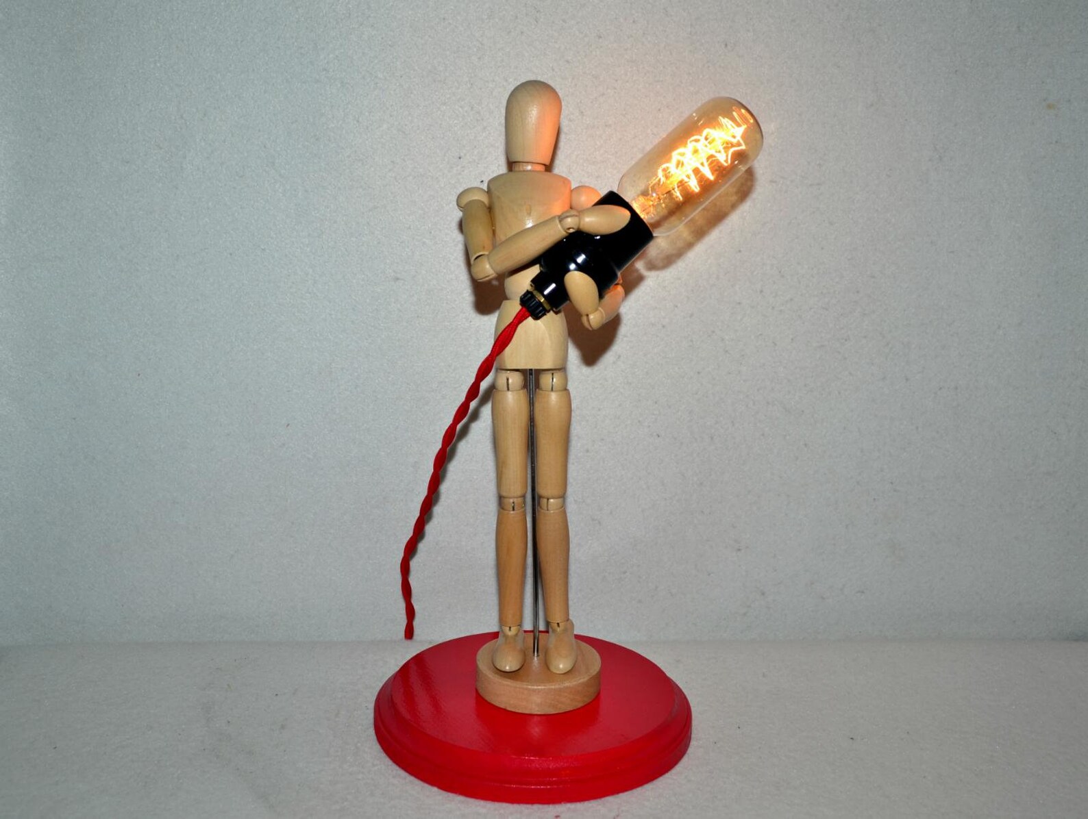 Whimsical Repurposed Upcycled Mannequin Lamp Night Light W-edison Bulb ...