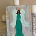 Acrylic Handpainted Emerald Angel - Painted on Wood Canvas With ...