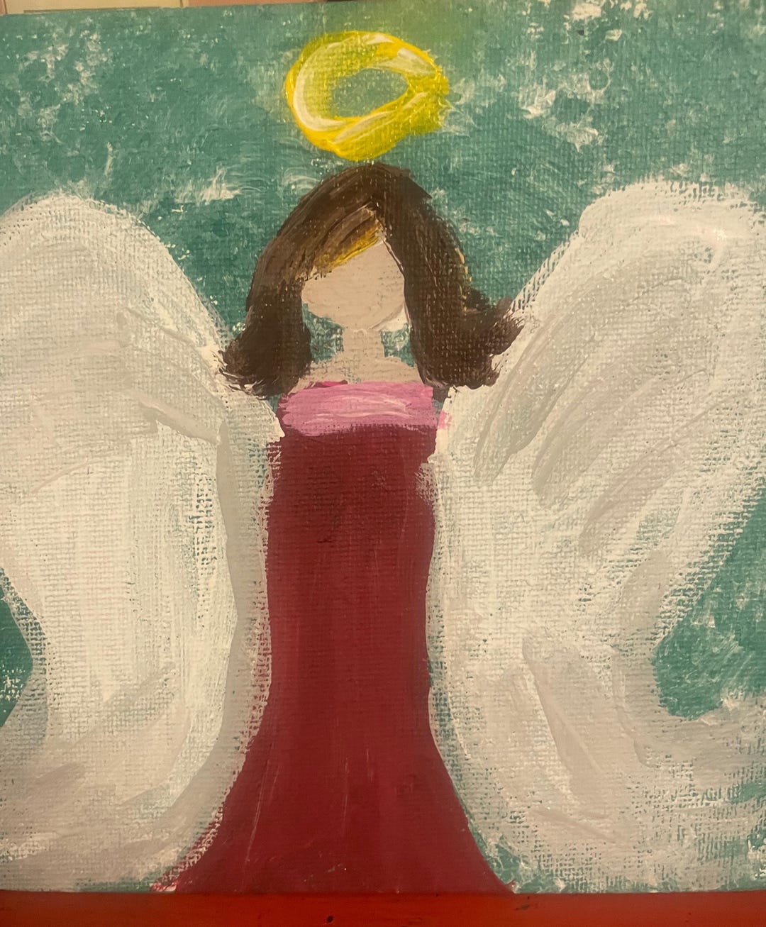 Handpainted Angel on 4x4 Canvas Board. Folkart Style and Original ...
