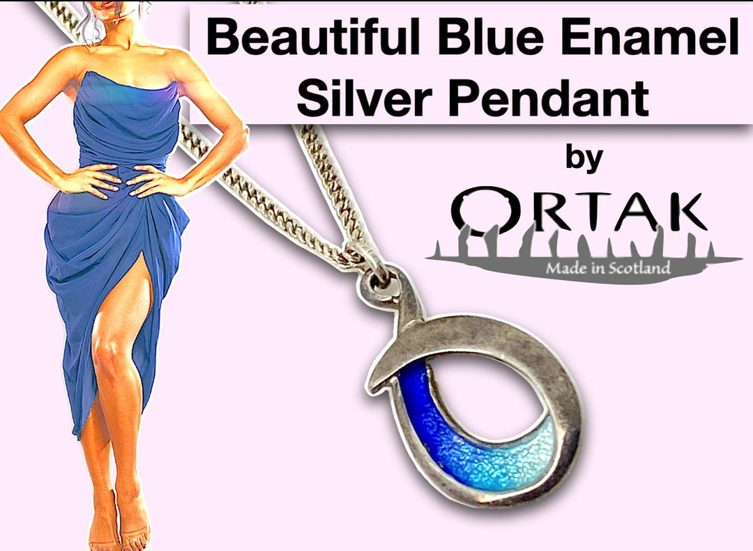Scottish ORTAK Blue Enamel Sterling Silver Pendant - Heritage Scotland ...