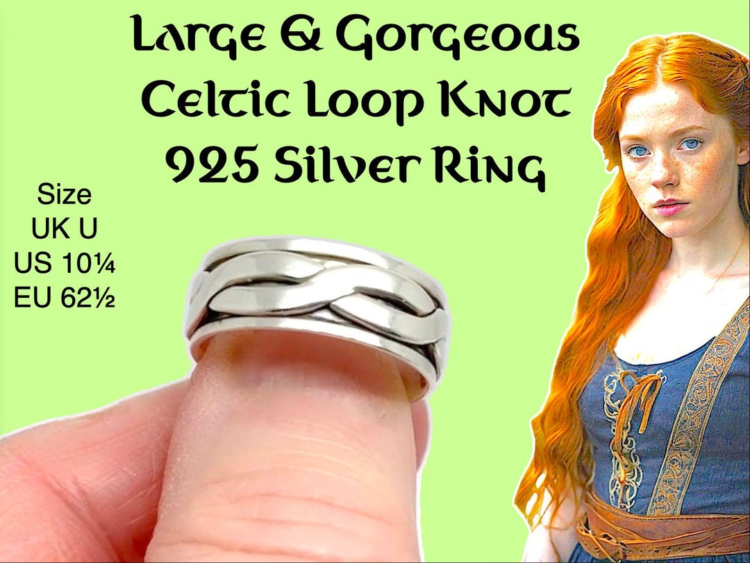 Vintage Large Celtic Loop Knot 925 Silver Ring UK Size U - Etsy