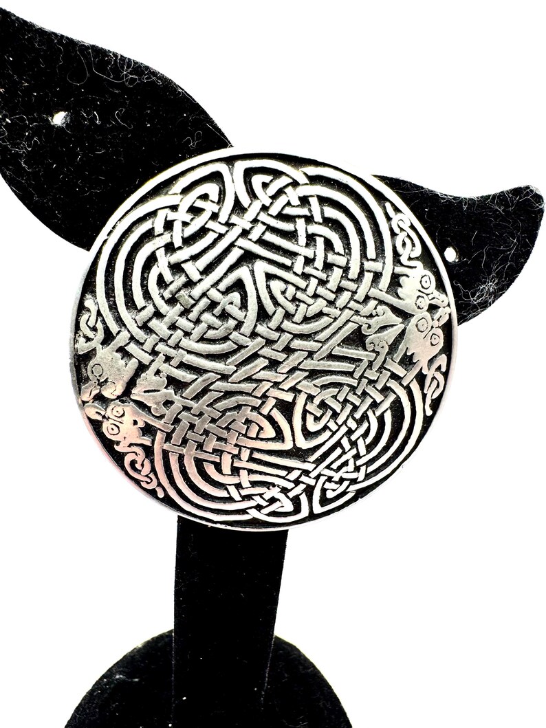 Cornish Pewter St.justin Coiled Dragon Celtic Brooch - Etsy