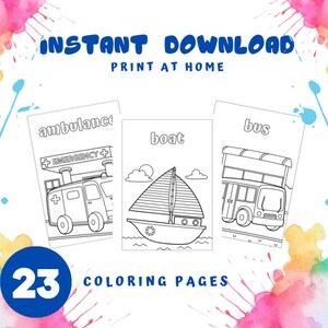 Vehicles Coloring, Kids Activities, Pages for Kids, Coloring Sheet ...